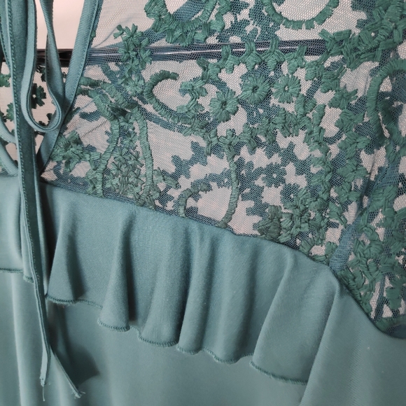 William Rast | Tops | William Rast Lace Ruffle Long Sleeve Blouse Green ...